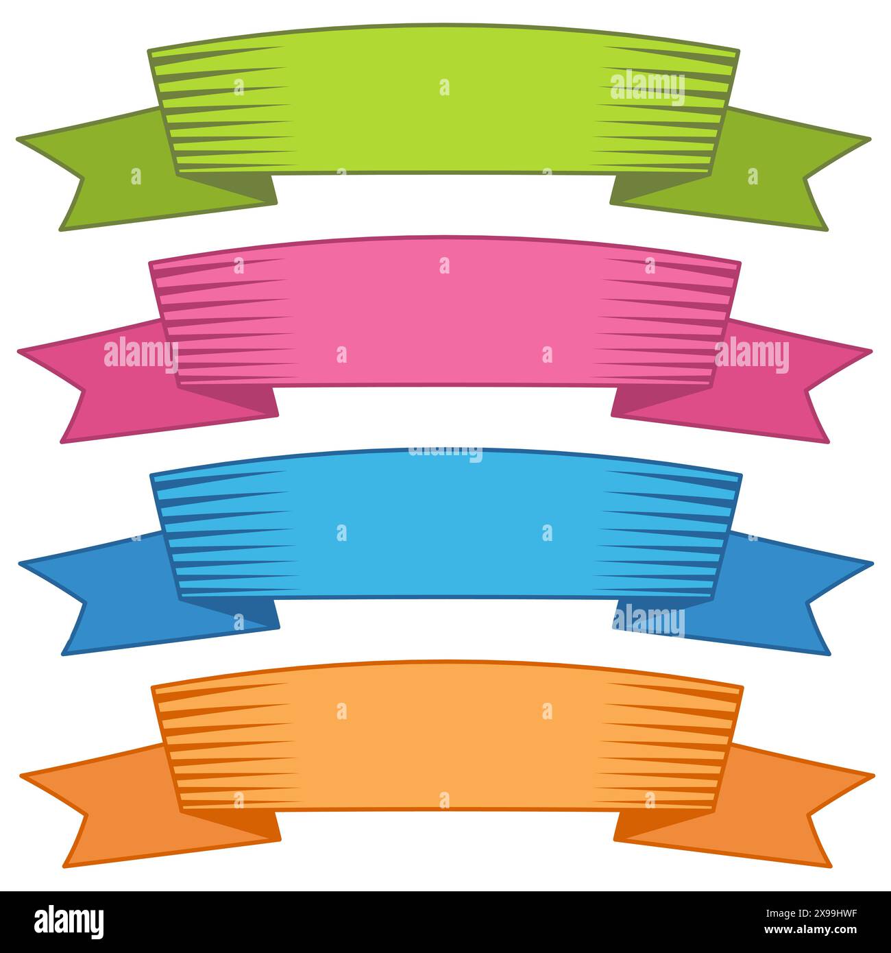 Set of four multicolor ribbons and banners for web design. Great design ...