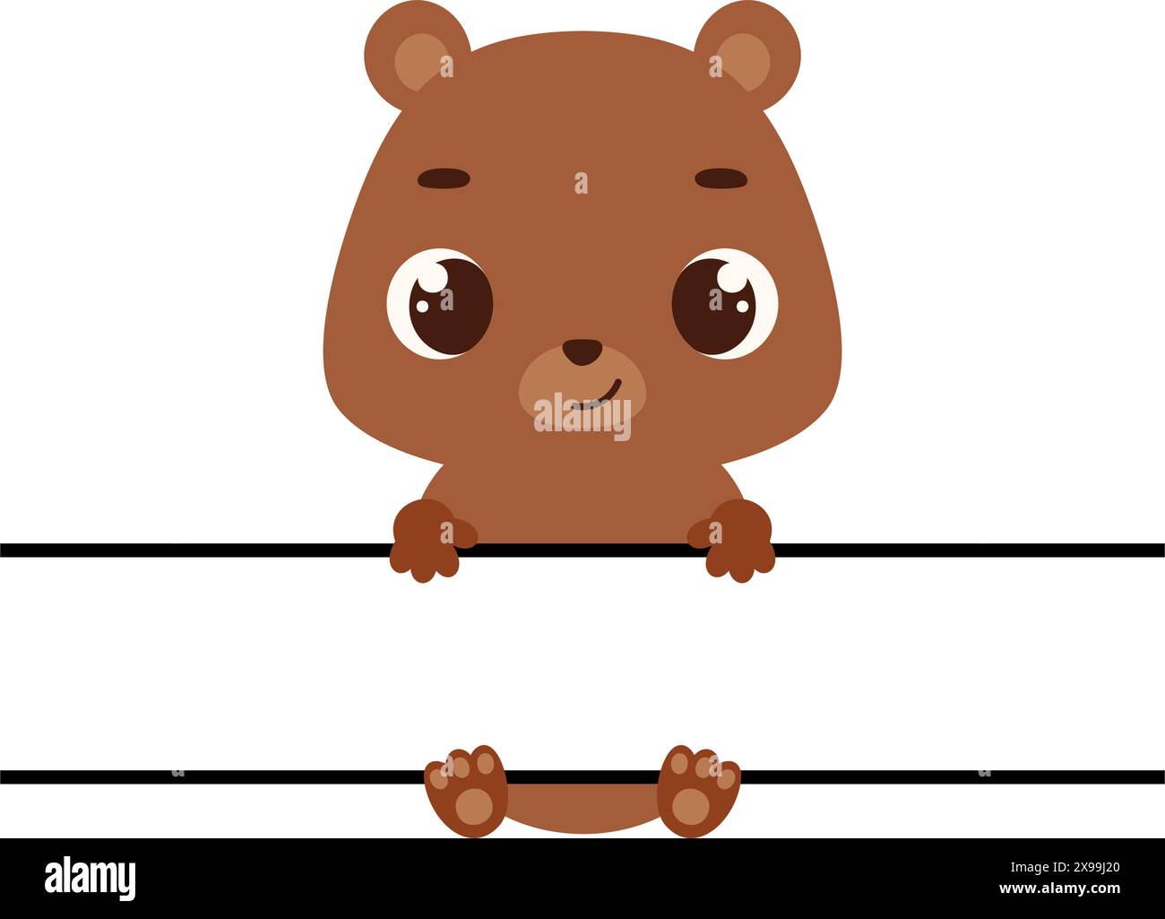 Cute bear split monogram. Funny cartoon character for shirt ...