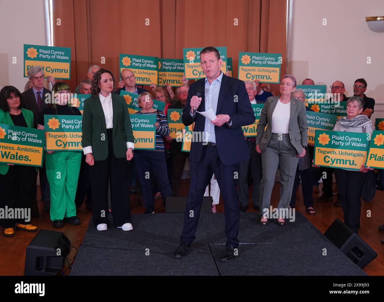Leader of Plaid Cymru, Rhun ap Iorwerth speaking during the launch of ...