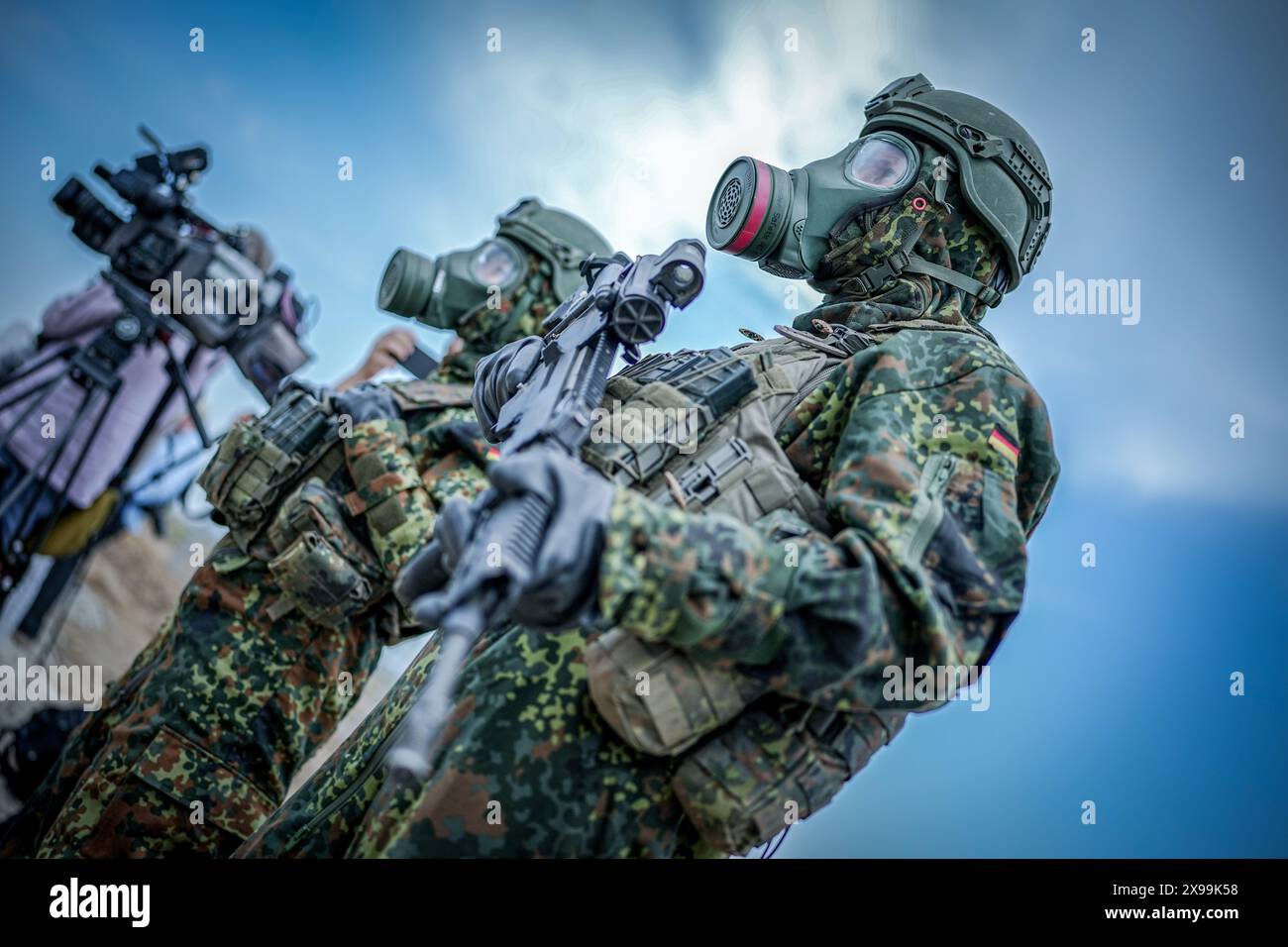 Pabrade, Lithuania. 29th May, 2024. Bundeswehr soldiers in NBC ...