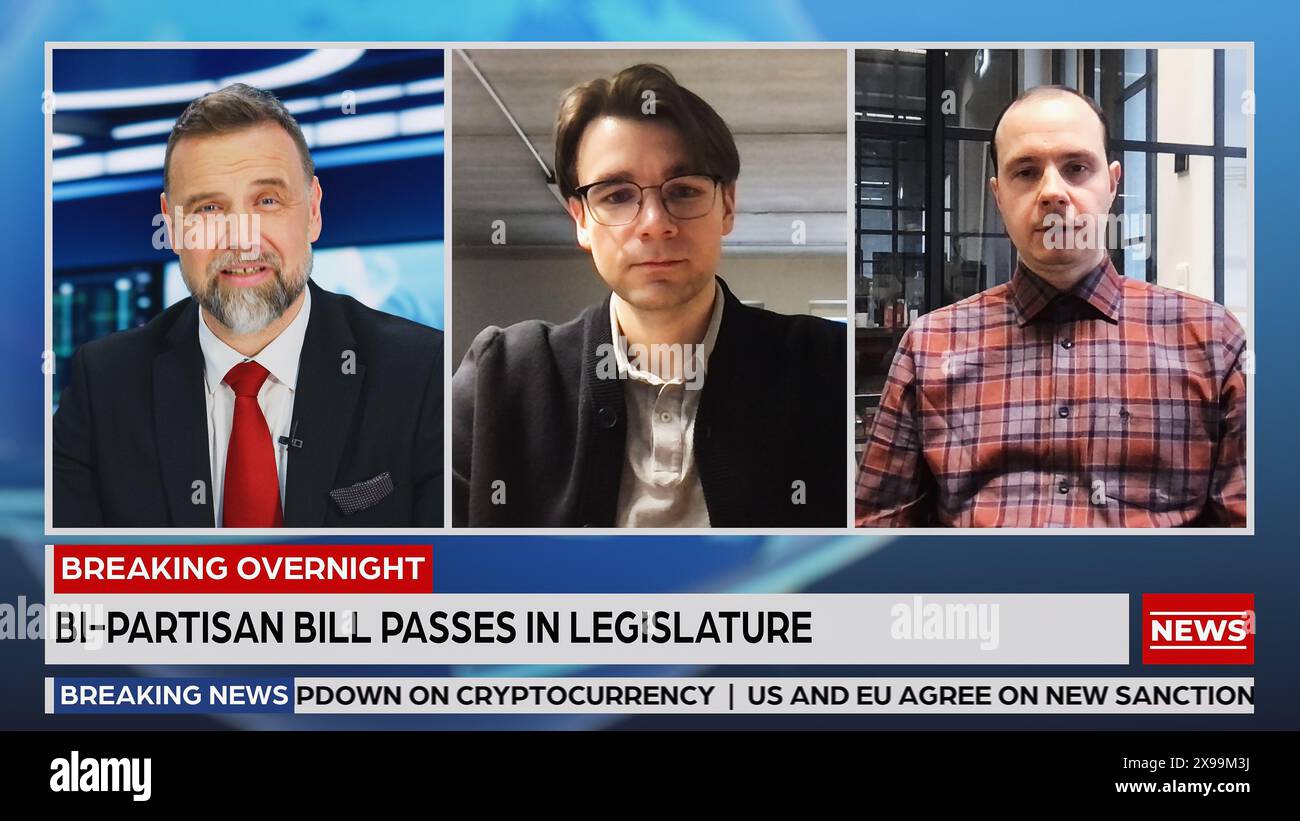 Split screen interview hi-res stock photography and images - Alamy