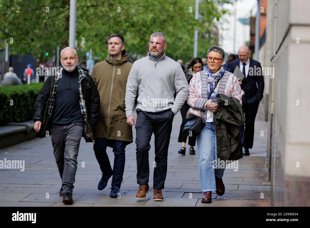 Peter Gearoid Cavanagh (third from left) outside Laganside Court in ...