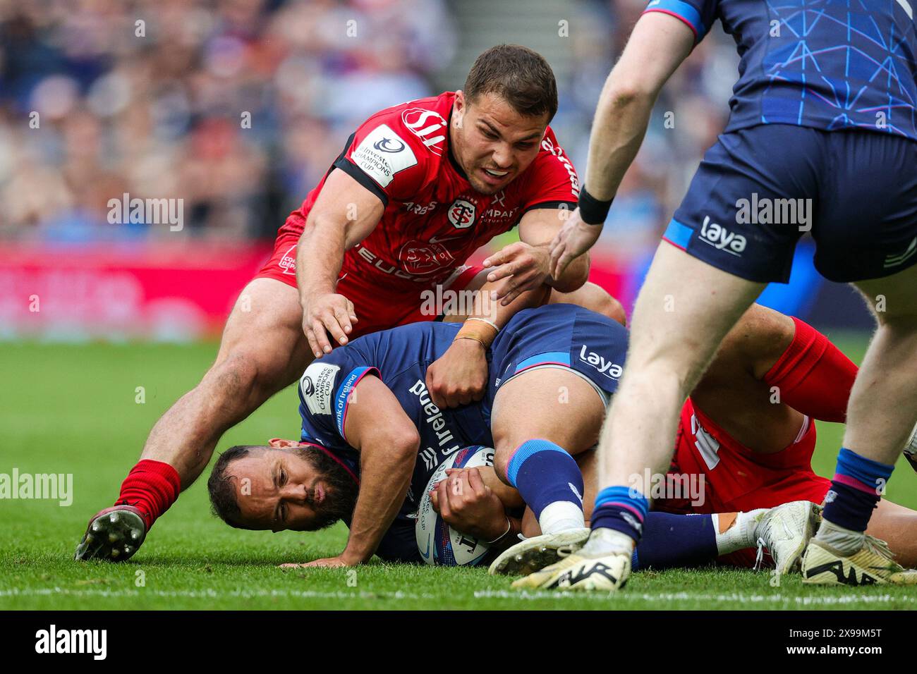 London, England. 25th May, 2024. Stade Toulousain's Antoine Dupont with ...