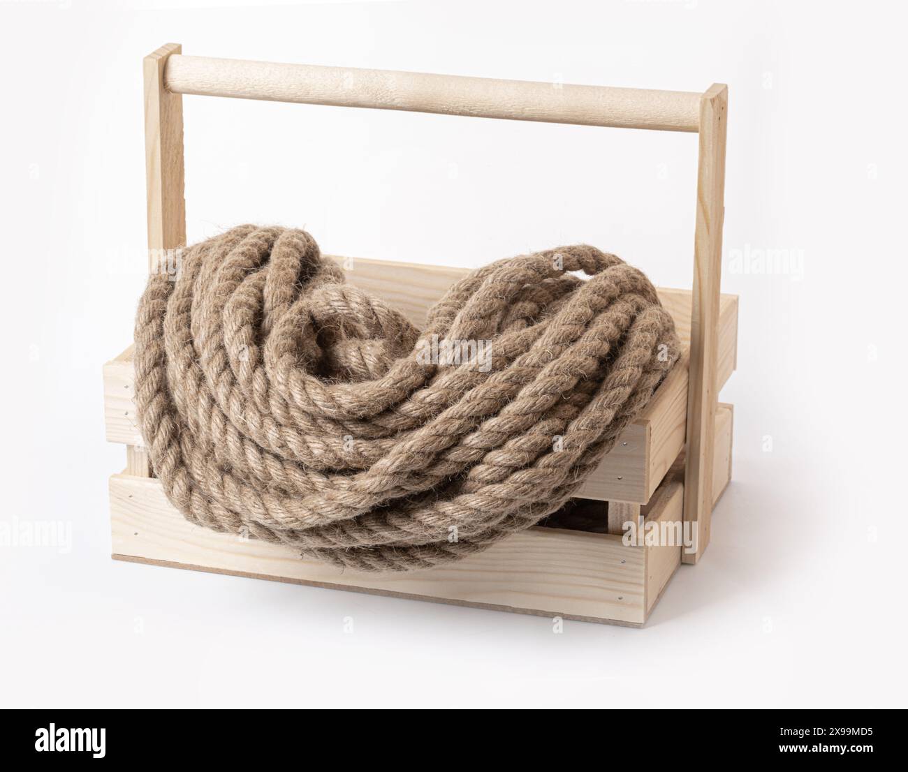 Coiled rope isolated over a white background Stock Photo - Alamy