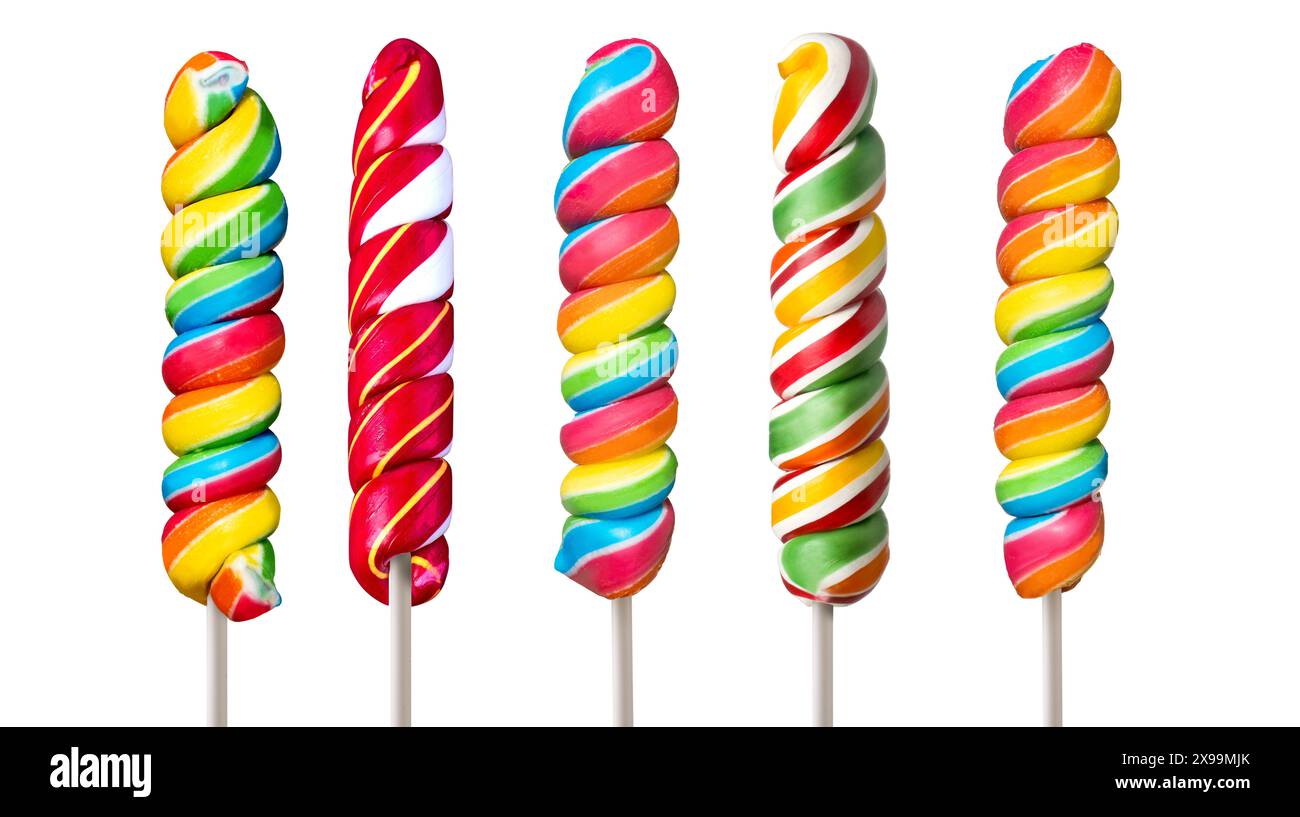 colorful lollipops isolated on white background Stock Photo - Alamy