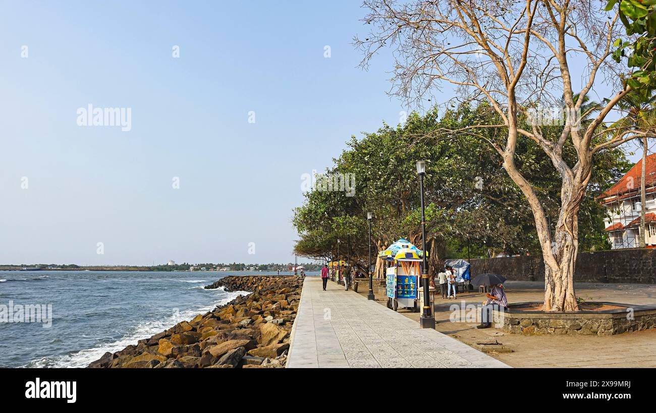 View of Fort Kochi Seaside And Sunset Point, Kochi, Kerala, India Stock ...