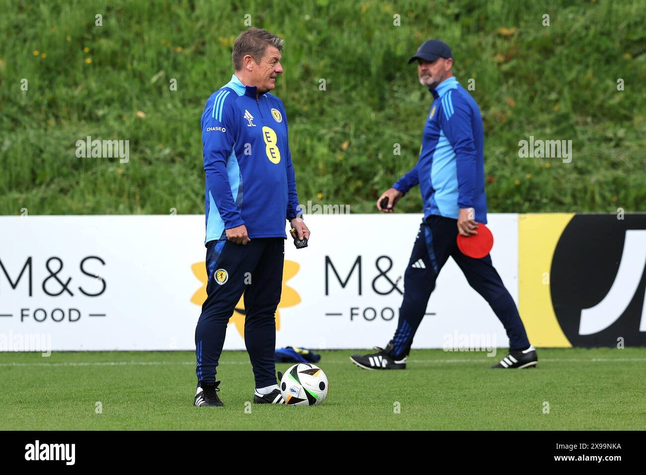 Scotland coach John Carver (left) and head coach Steve Clarke during a ...