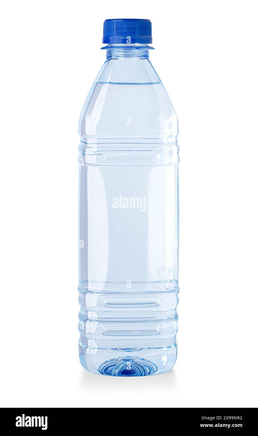 Plastic small water bottle isolated on white background with clipping ...