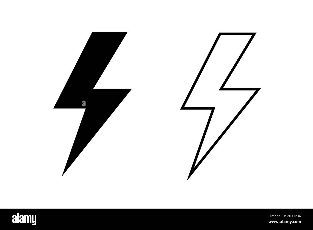 Lightning bolt icon. Thunder light. Black lightening logo isolated on ...