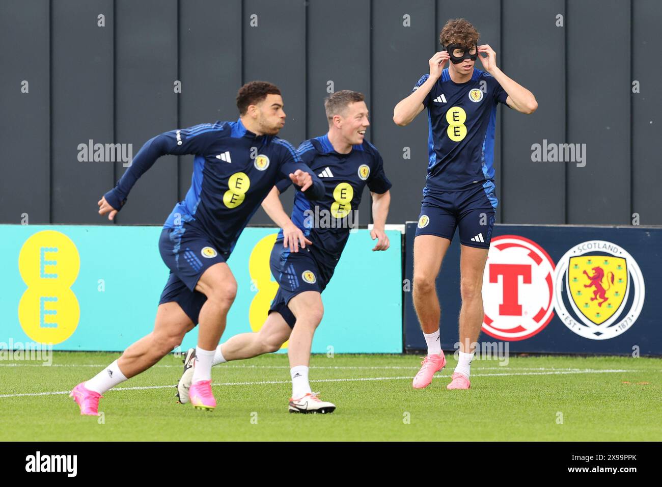 Scotland's Jack Hendry (right) and team-mates during a training session ...