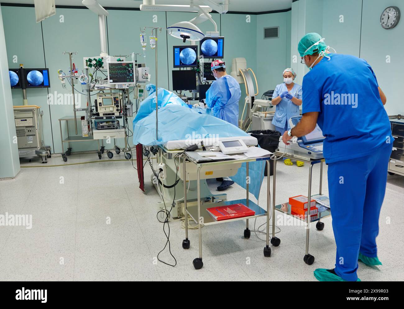 Operating room for placement of defibrillator. Intensive Care Unit ICU ...