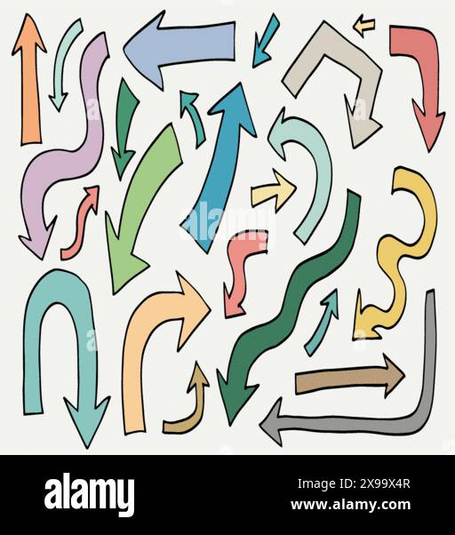 Various cartoon colorful playful arrow pointers set Stock Vector Image ...