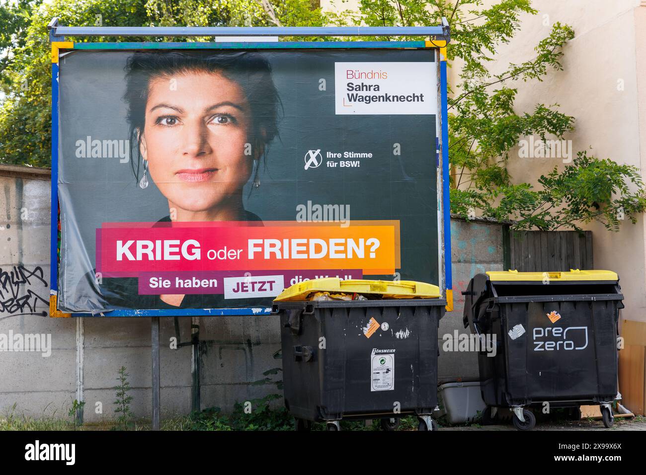 Magdeburg Germany 25th May 2024 Political Ad Billboards With
