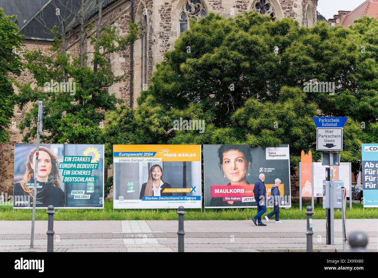 Magdeburg, Germany - 27th May 2024, Political ad billboards with ...