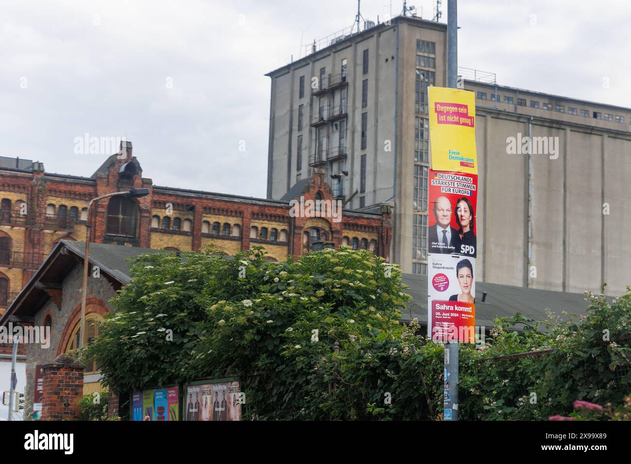 Magdeburg, Germany - 27th May 2024, Political ad billboards with ...