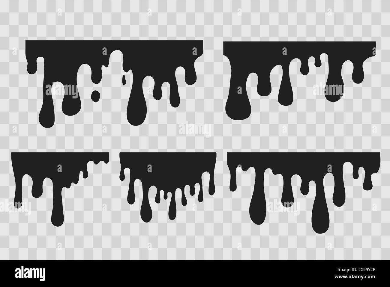 Dripping Paint molten splash, liquid flow abstract shape stain isolated ...