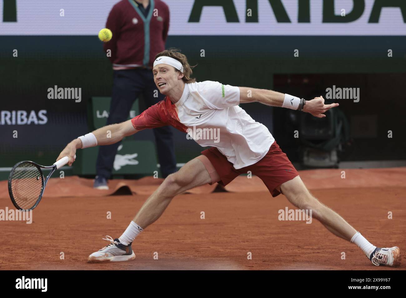 Andrey Rublev of Russia during day 4 of the 2024 French Open, Roland ...