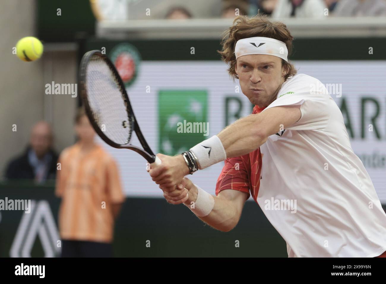 Andrey Rublev of Russia during day 4 of the 2024 French Open, Roland ...