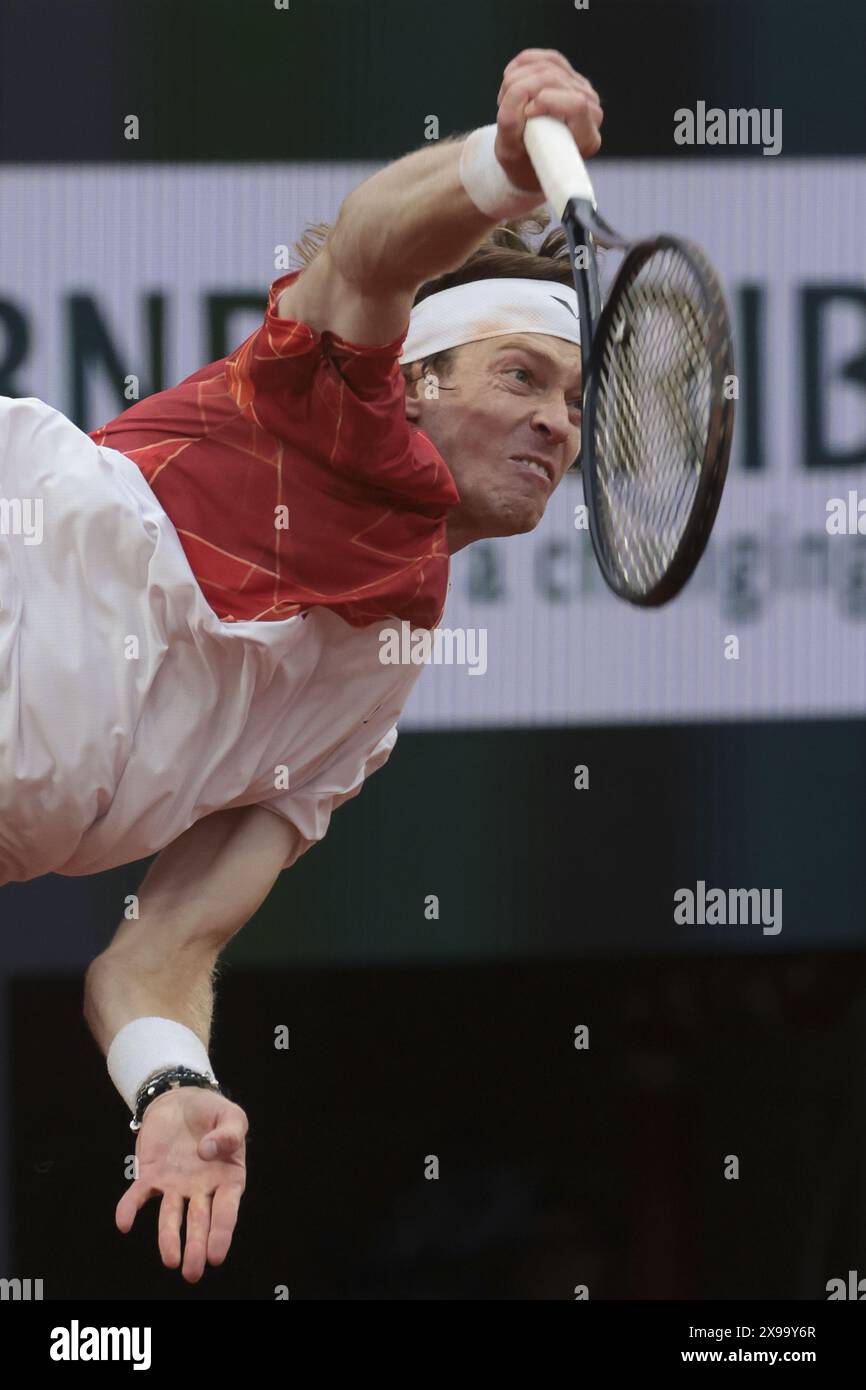 Andrey Rublev of Russia during day 4 of the 2024 French Open, Roland ...
