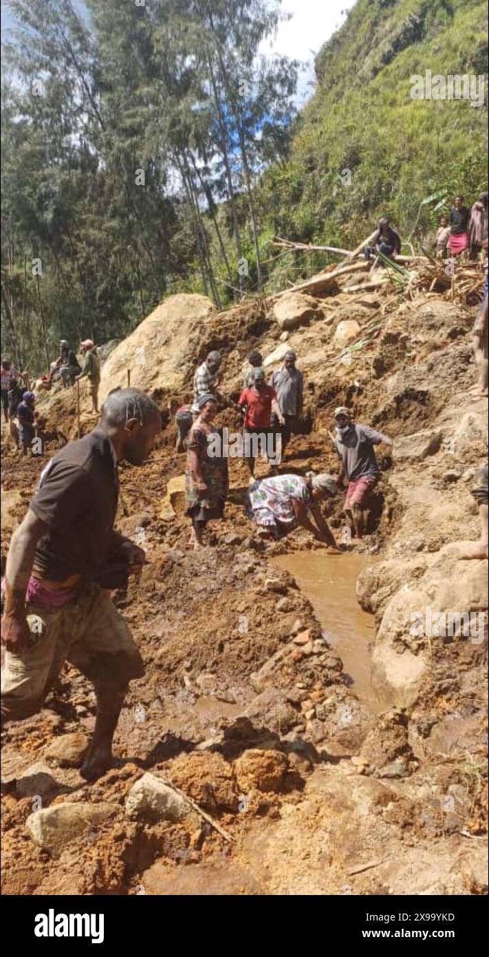 Enga, Papua New Guinea. 29th May, 2024. This photo taken with a mobile ...