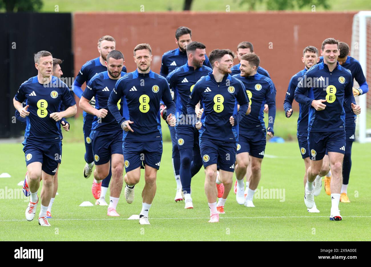 Scotland players during a training session at Lesser Hampden, Glasgow ...