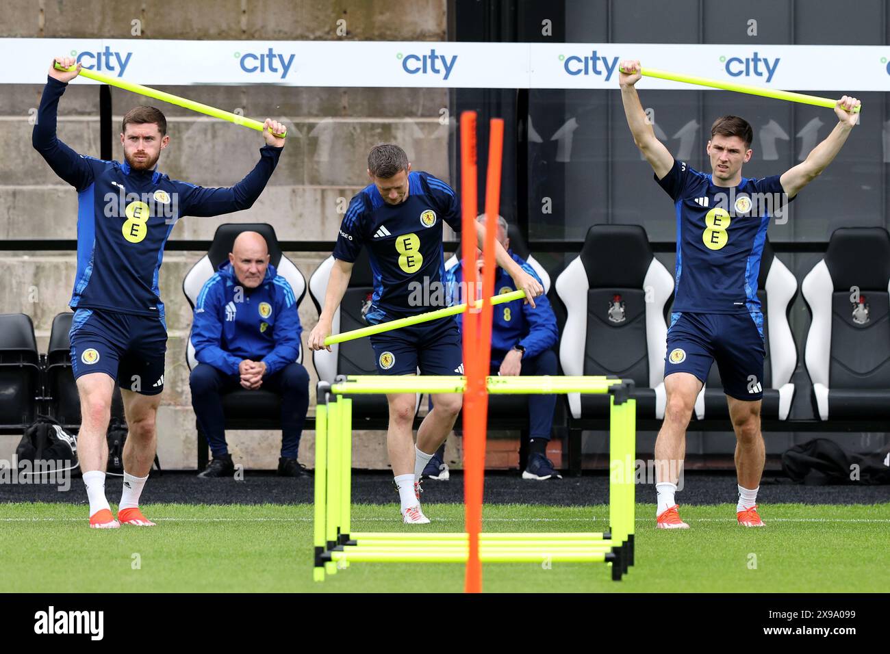 Scotland's Anthony Ralston (left), Callum McGregor and Billy Gilmour ...