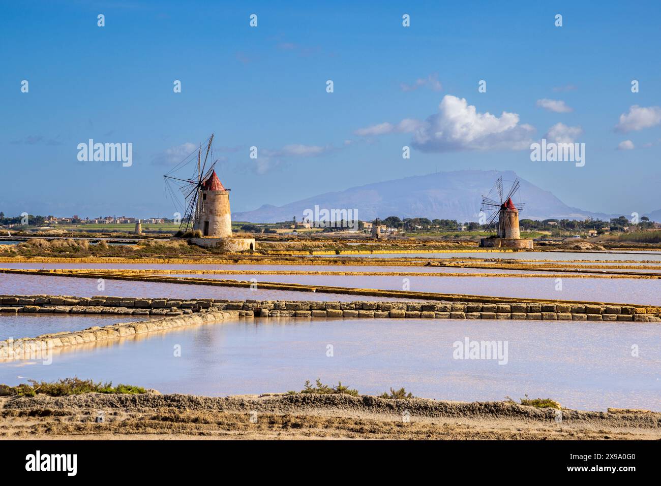 The ancient salt pans and windmills near Marsala / Trapani, Sicily ...
