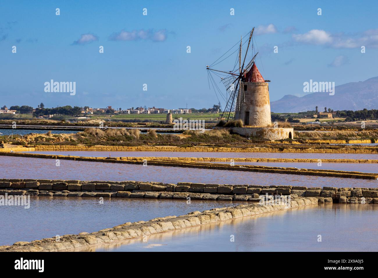 The ancient salt pans and windmills near Marsala / Trapani, Sicily ...