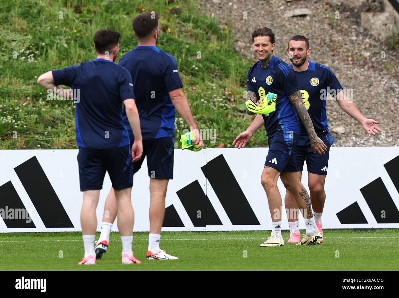 Scotland players during a training session at Lesser Hampden, Glasgow ...