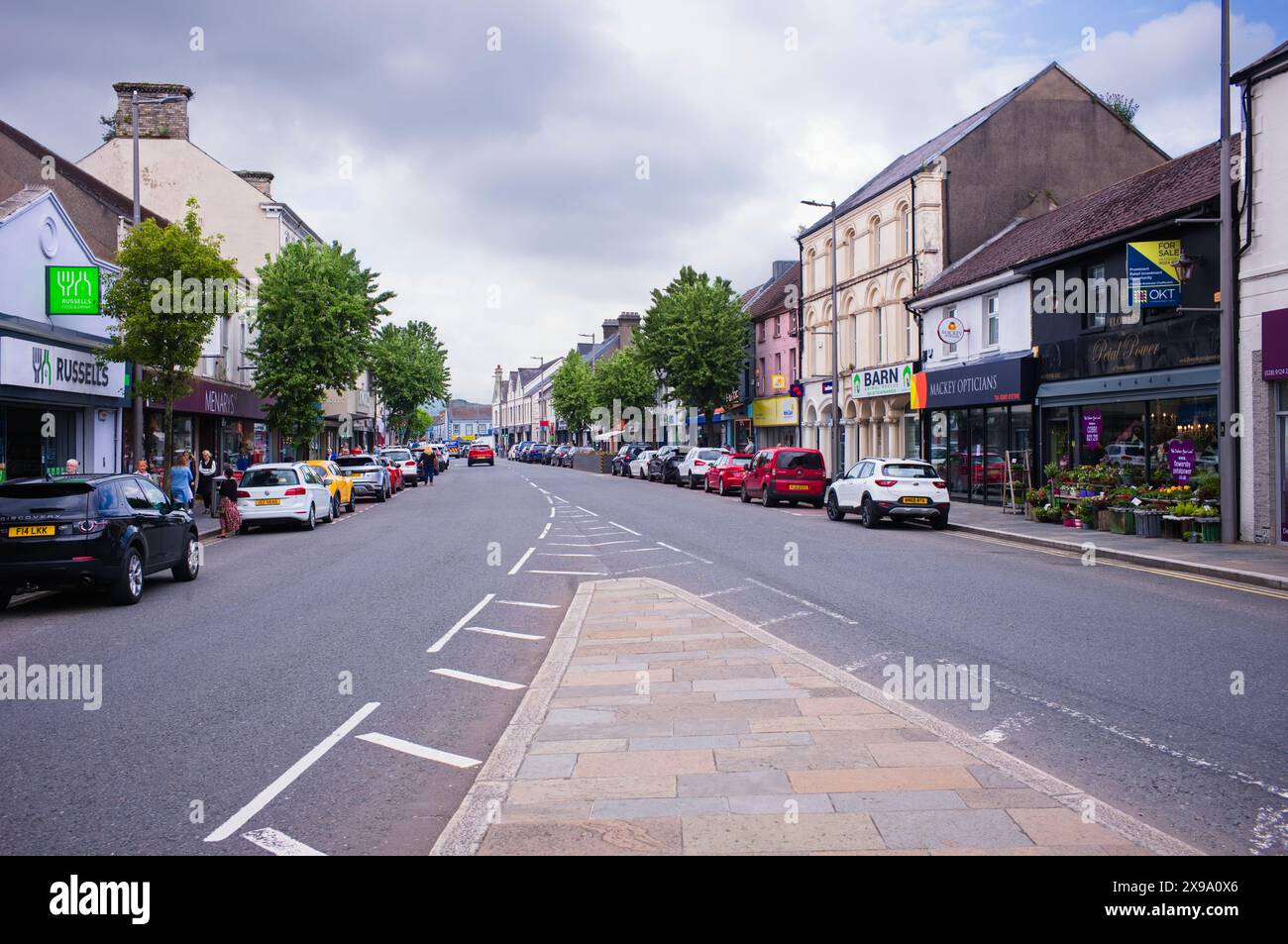 Looking along the High Street in Newtownards, Northern Ireland Stock ...