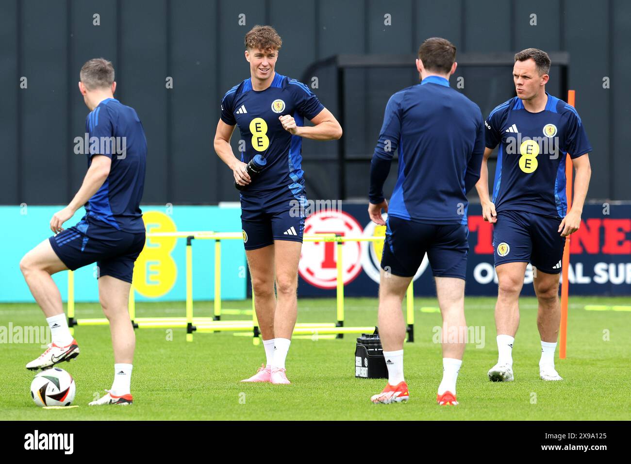 Scotland's Jack Hendry (second left) and team-mates during a training ...