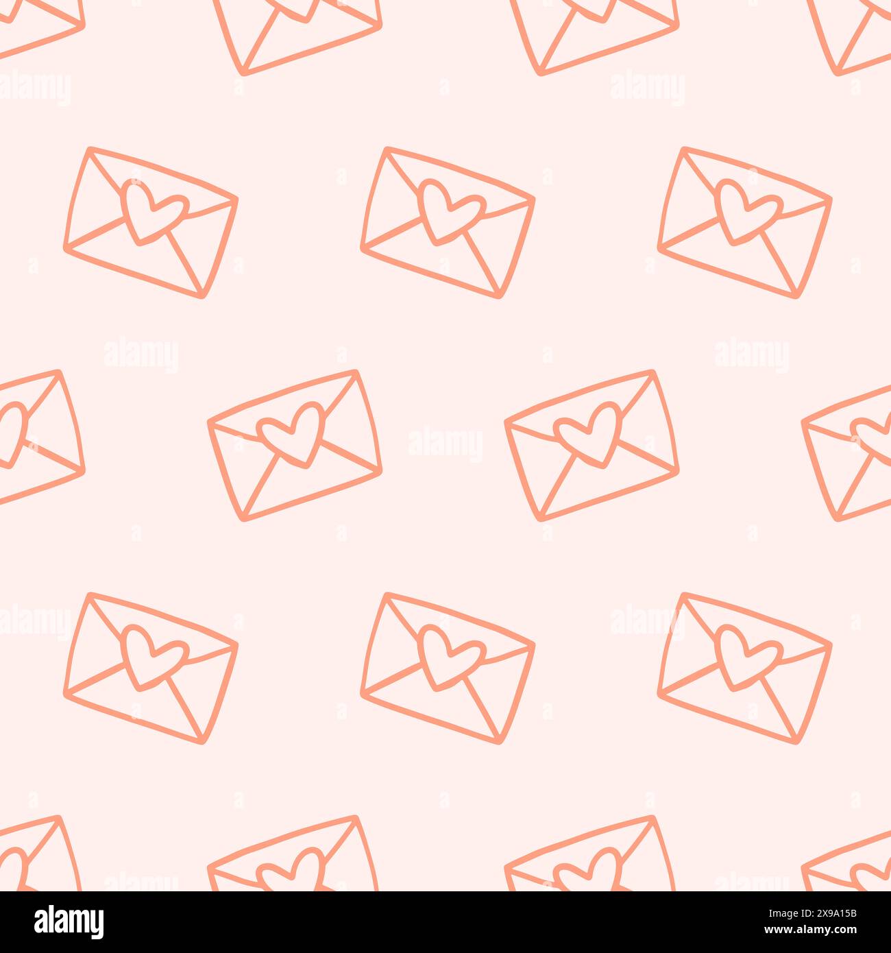 Envelope with Hearts Love Letters Seamless Pattern Stock Vector Image ...