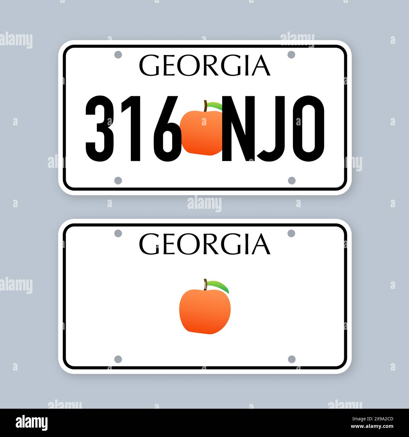 License plate of Georgia. Car number plate. Vector stock illustration ...