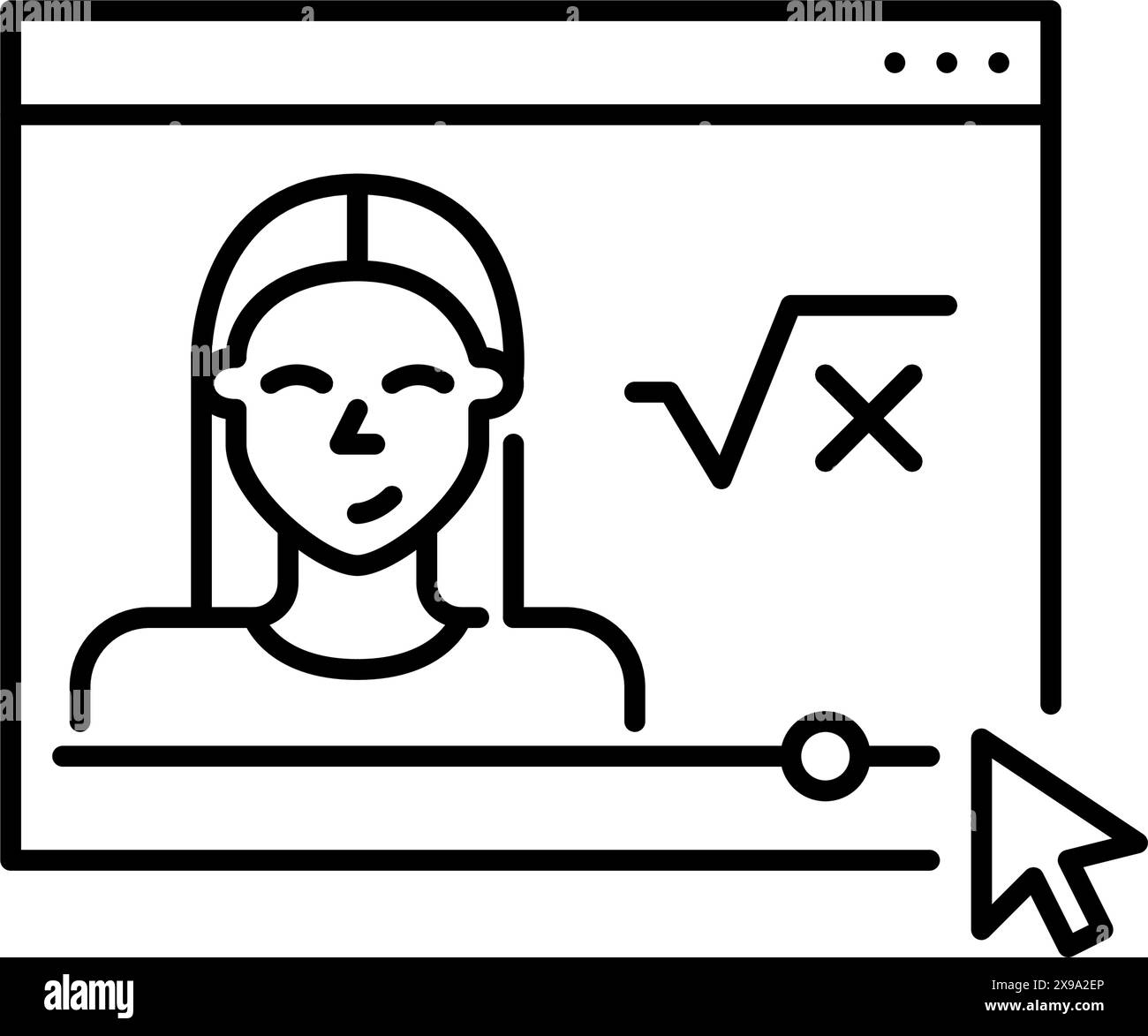 Educational maths female video blogger. Square root and x. Virtual ...