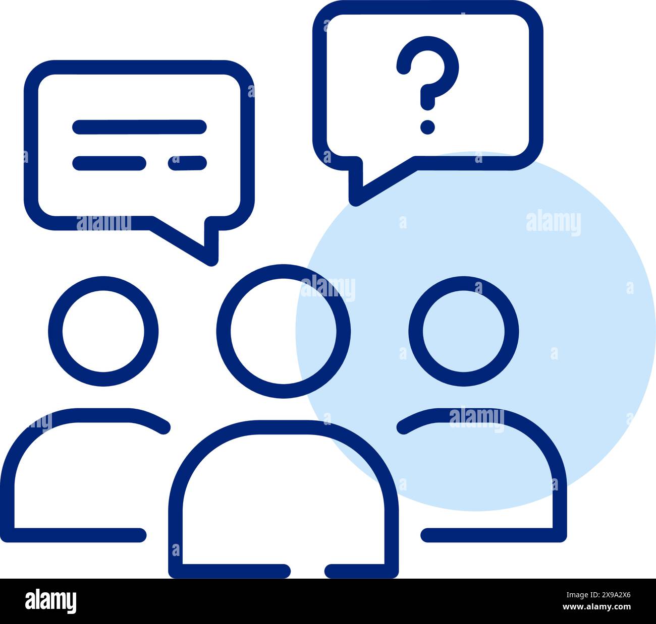 People, speech bubbles. Text message and question. Digital discussion ...