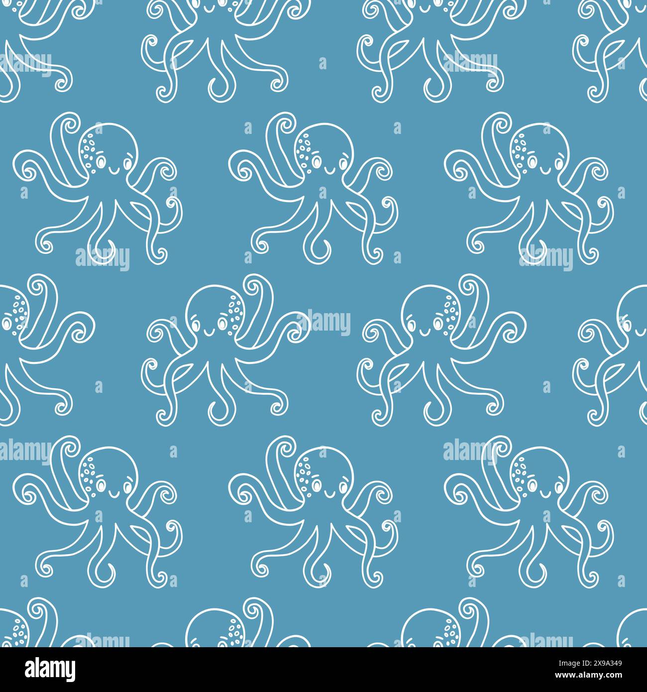 Hand Drawn Octopus Seamless Pattern Background Stock Vector Image & Art ...