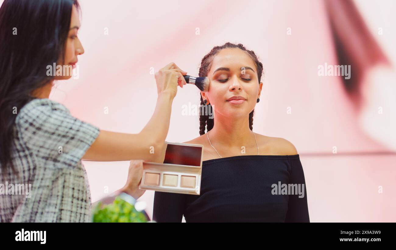 TV Show Infomercial: Female Host, Beauty Expert uses Blush Contour ...