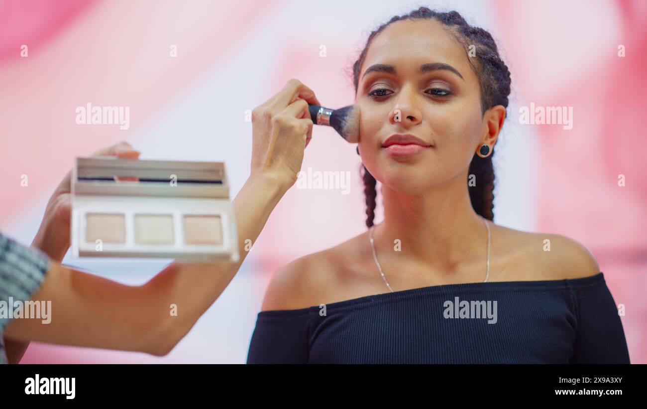 TV Show Infomercial: Female Host, Beauty Expert uses Blush Contour ...