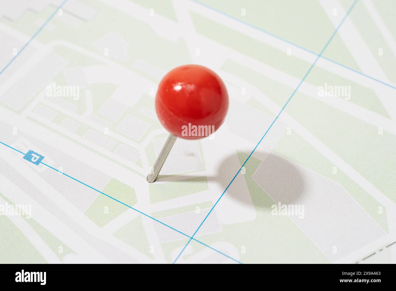 Street Map with red pin point. Map location concept Stock Photo - Alamy