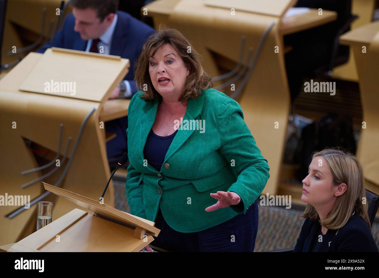 Edinburgh Scotland, UK 30 May 2024. Cabinet Secretary for Transport Fiona Hyslop MSP at the ...