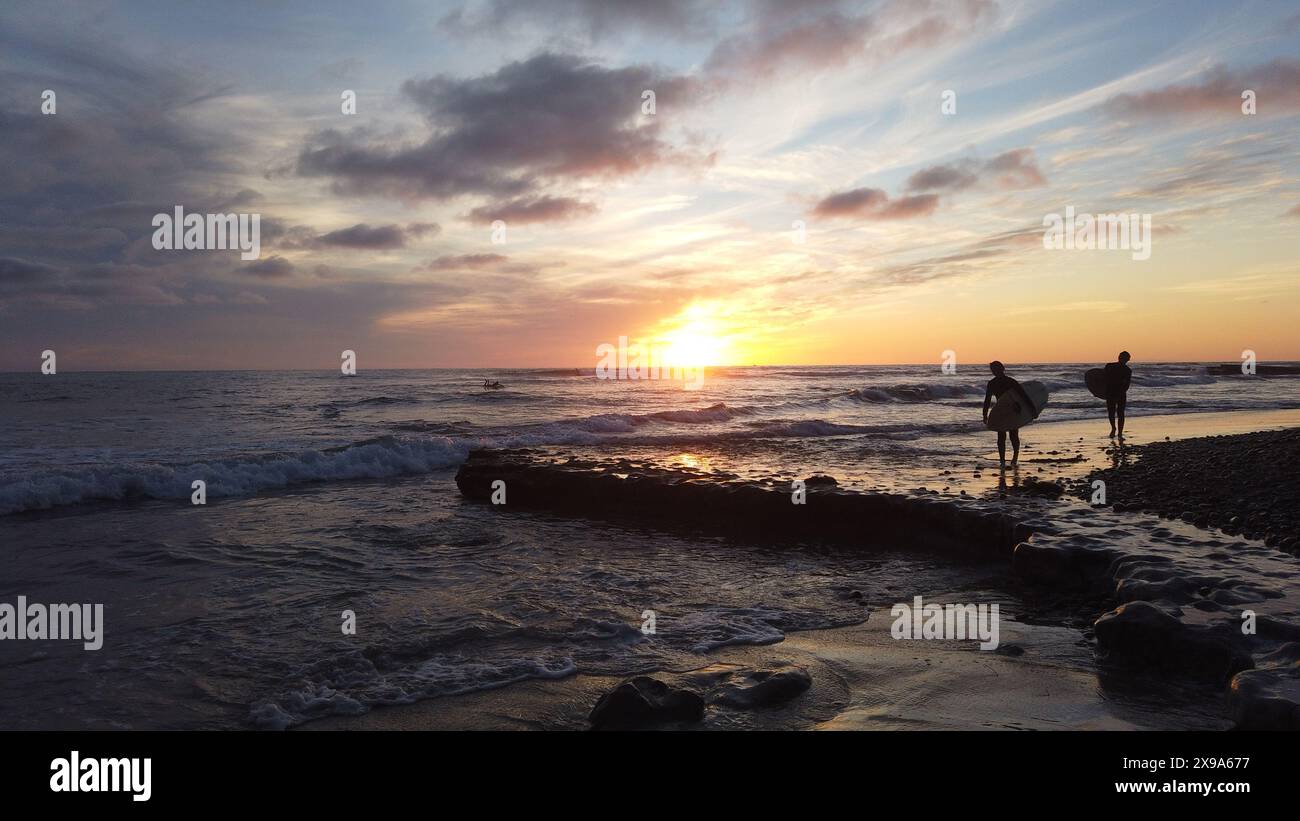 Southern California coastal scenes with waves and beaches, sunsets and ...