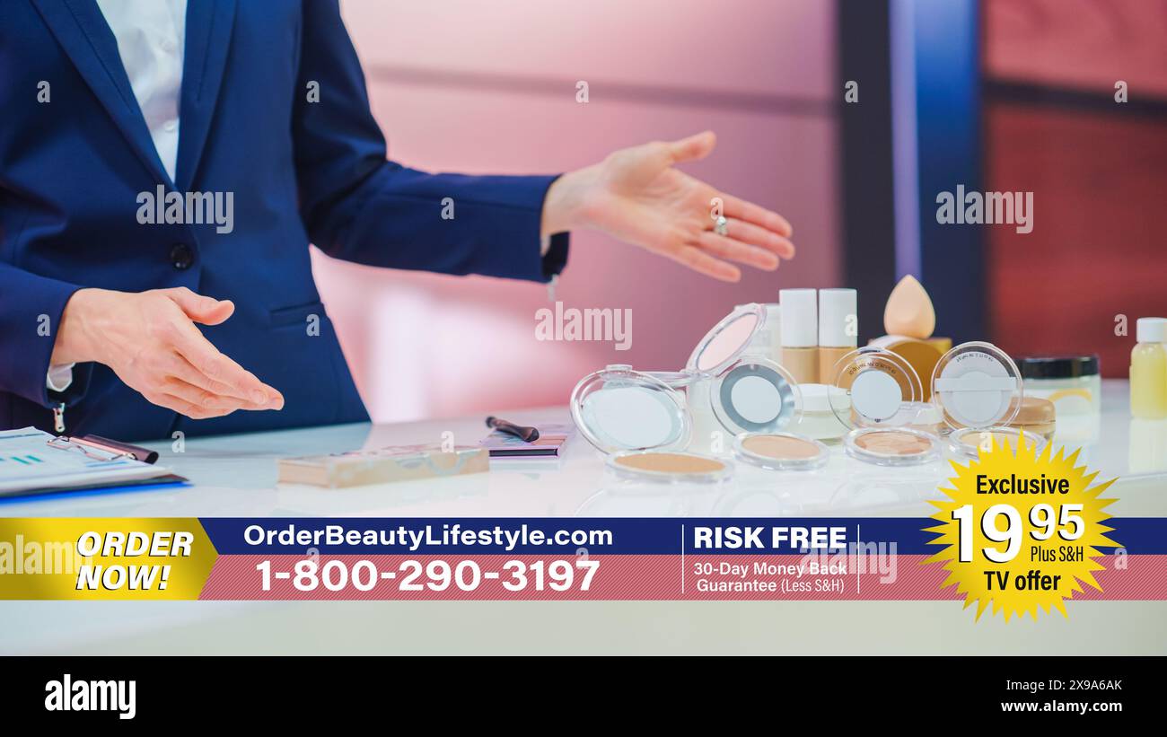 TV Commercial Infomercial: Female Host, Beauty Expert uses Blush ...