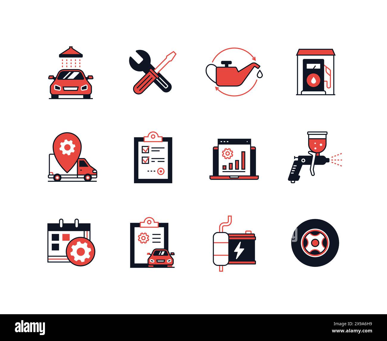 Car wash icons black white hi-res stock photography and images - Alamy