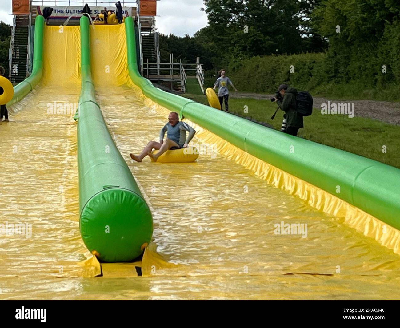 Leader of Liberal Democrats Sir Ed Davey after he rode down the ...