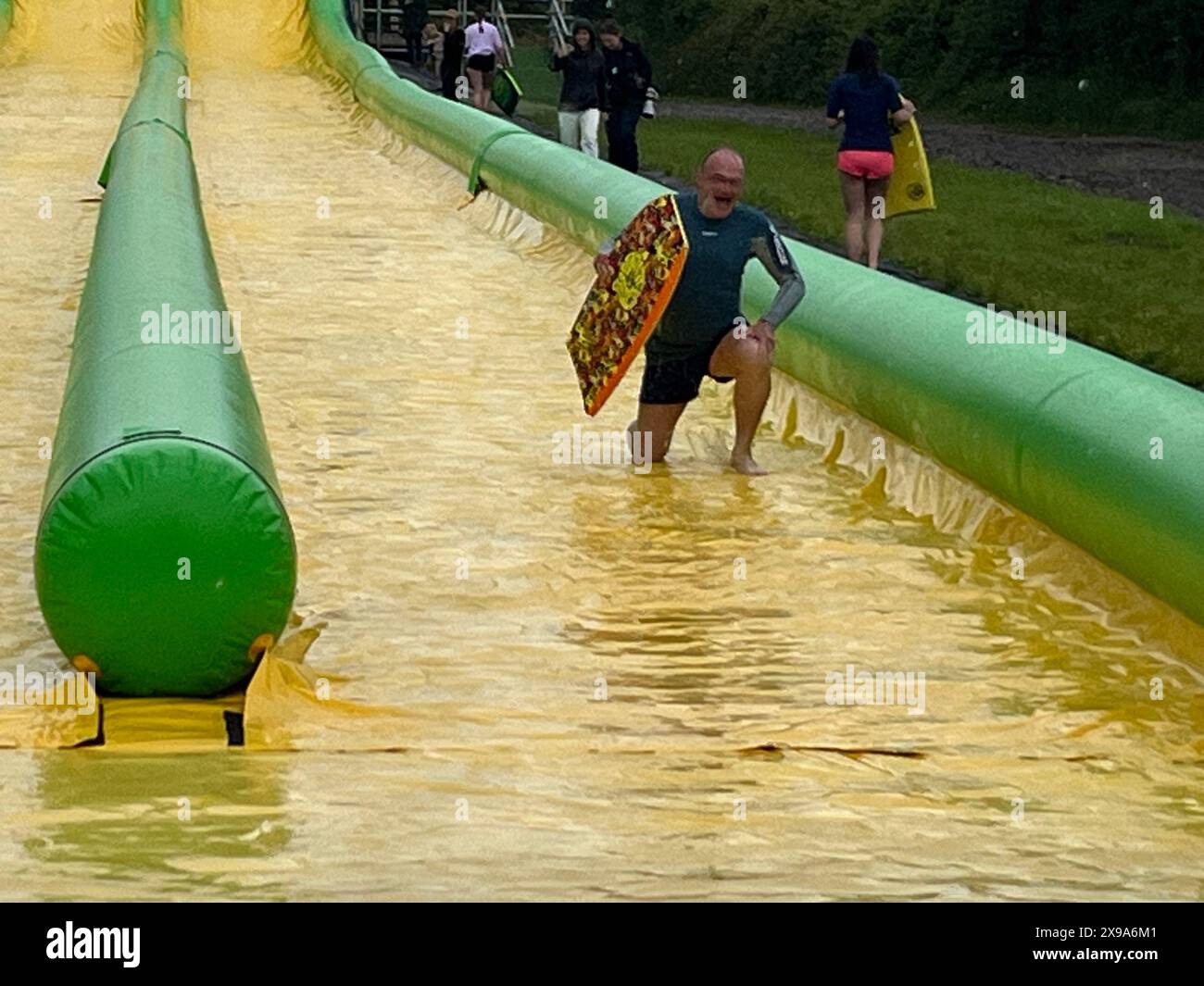 Leader of Liberal Democrats Sir Ed Davey after he rode down the ...