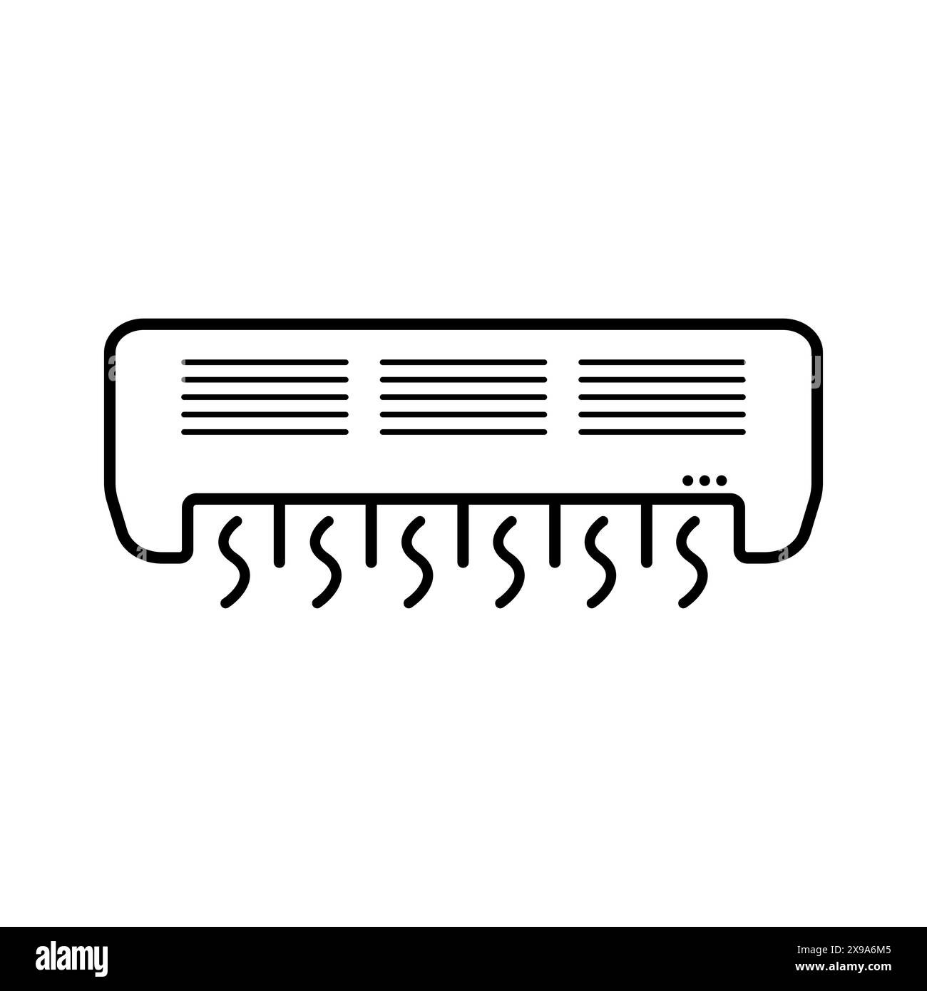 Air Conditioner Outline Icon Isolated on White Background. AC Line Art ...