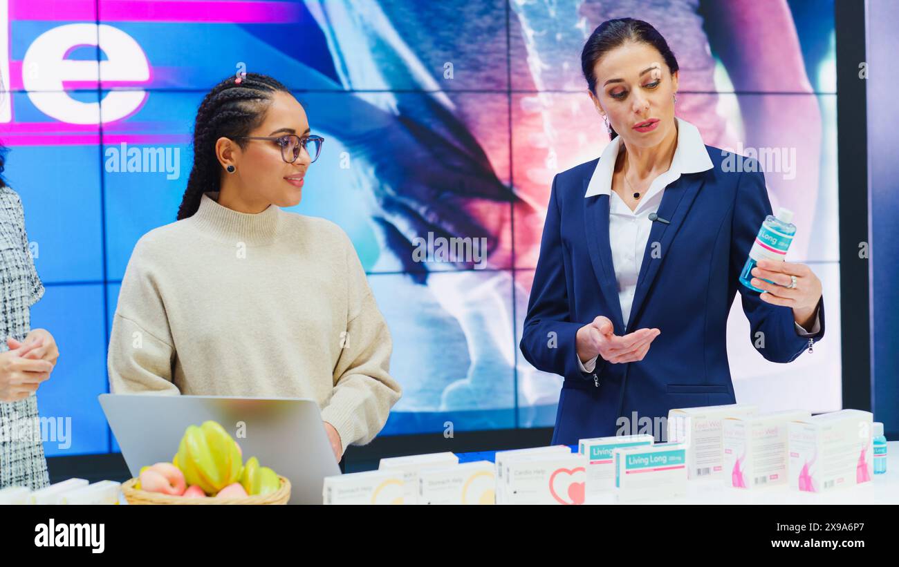 TV Talk Show Infomercial: Female Professionals Present Mock-up Beauty ...