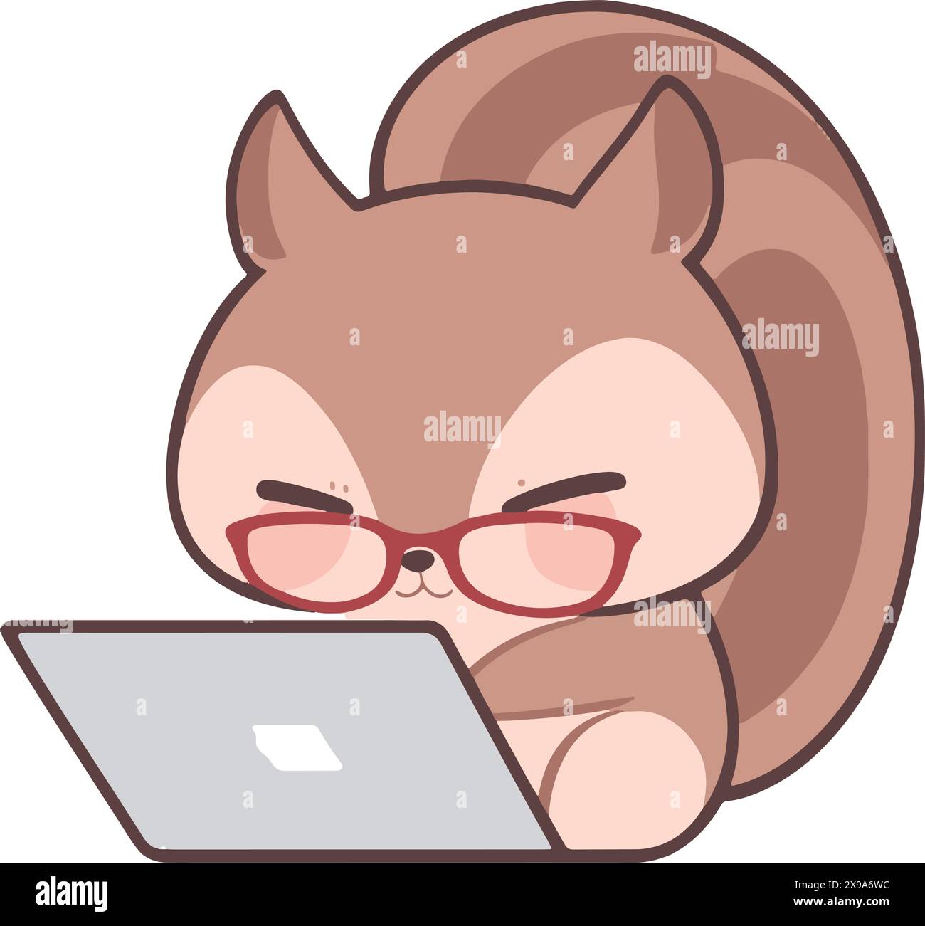 Cute animal friends using a laptop, Squirrel Stock Vector Image & Art ...