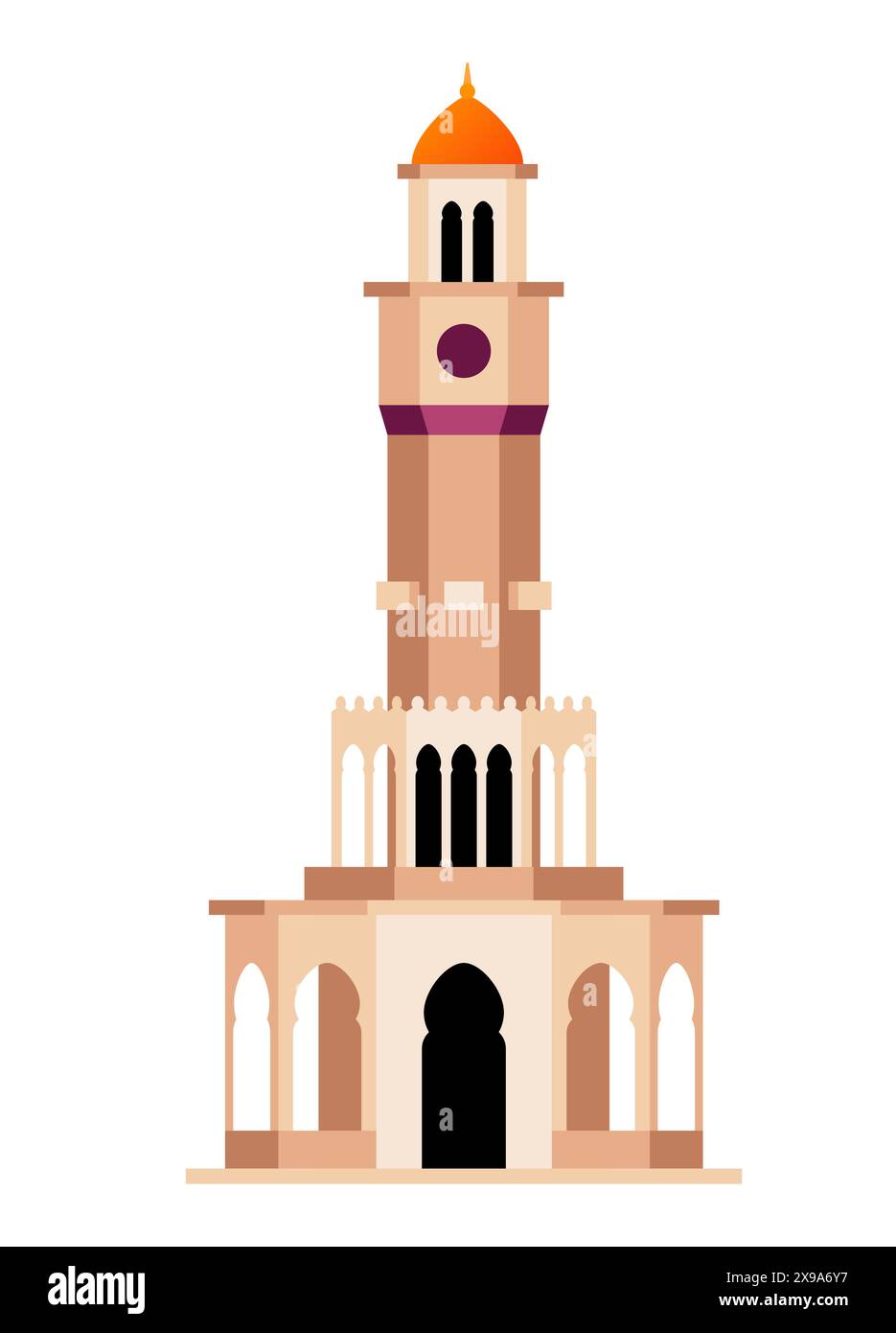 Modern architecture tower clock Cut Out Stock Images & Pictures - Alamy