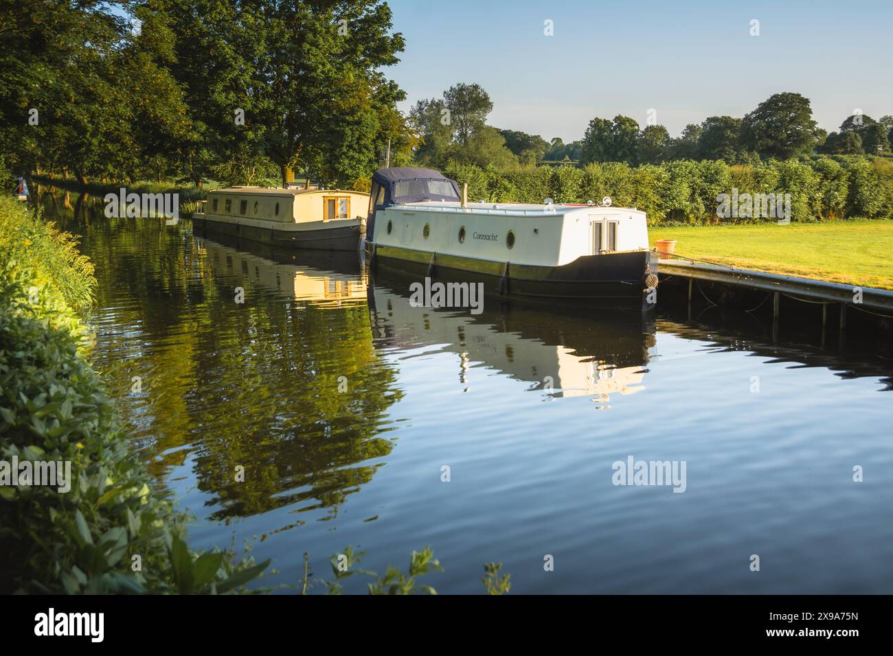 Long Boats on Ripon Canal Stock Photo - Alamy